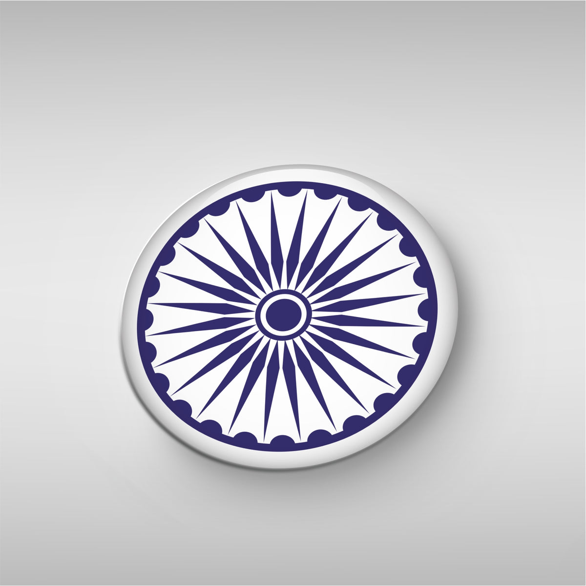 Ashoka Chakra Round Badge | Luv My India Badges | 4x4 CM Patriotic Pin