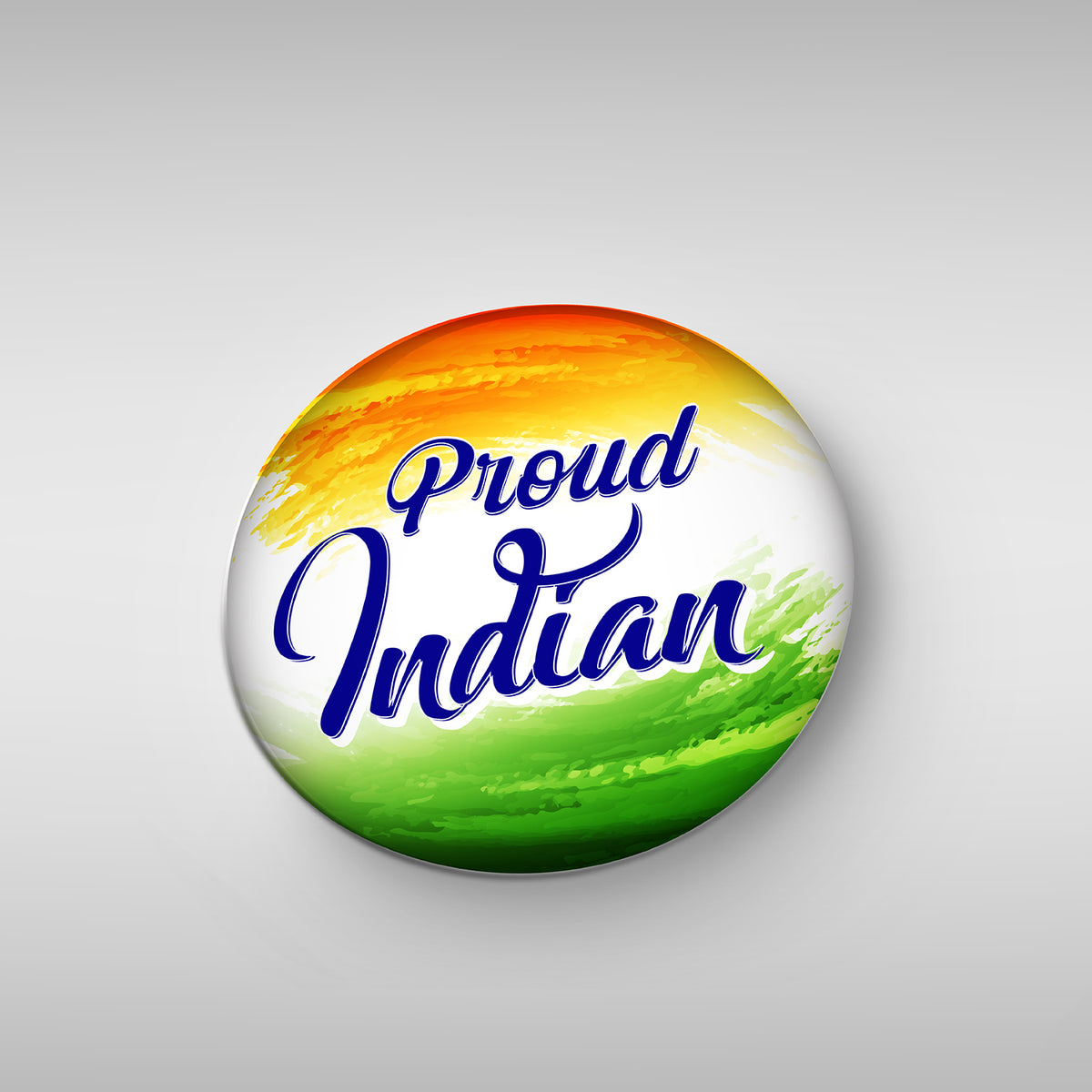 Proud Indian Round Badge | Luv My India Badges | 4x4 CM Tiranga / Tric