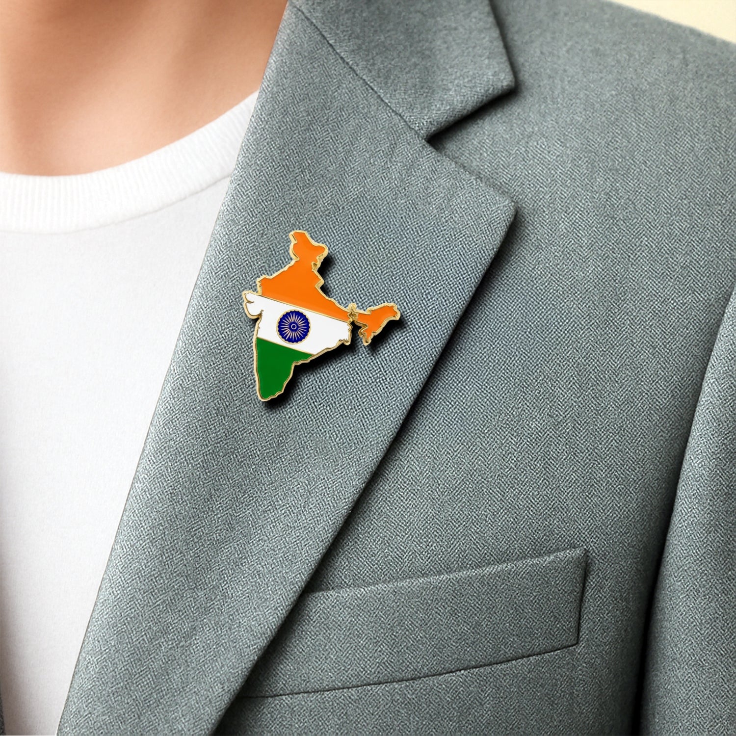 India Map | Luv My India Premium Enamelled Badge | Brass Material Badg