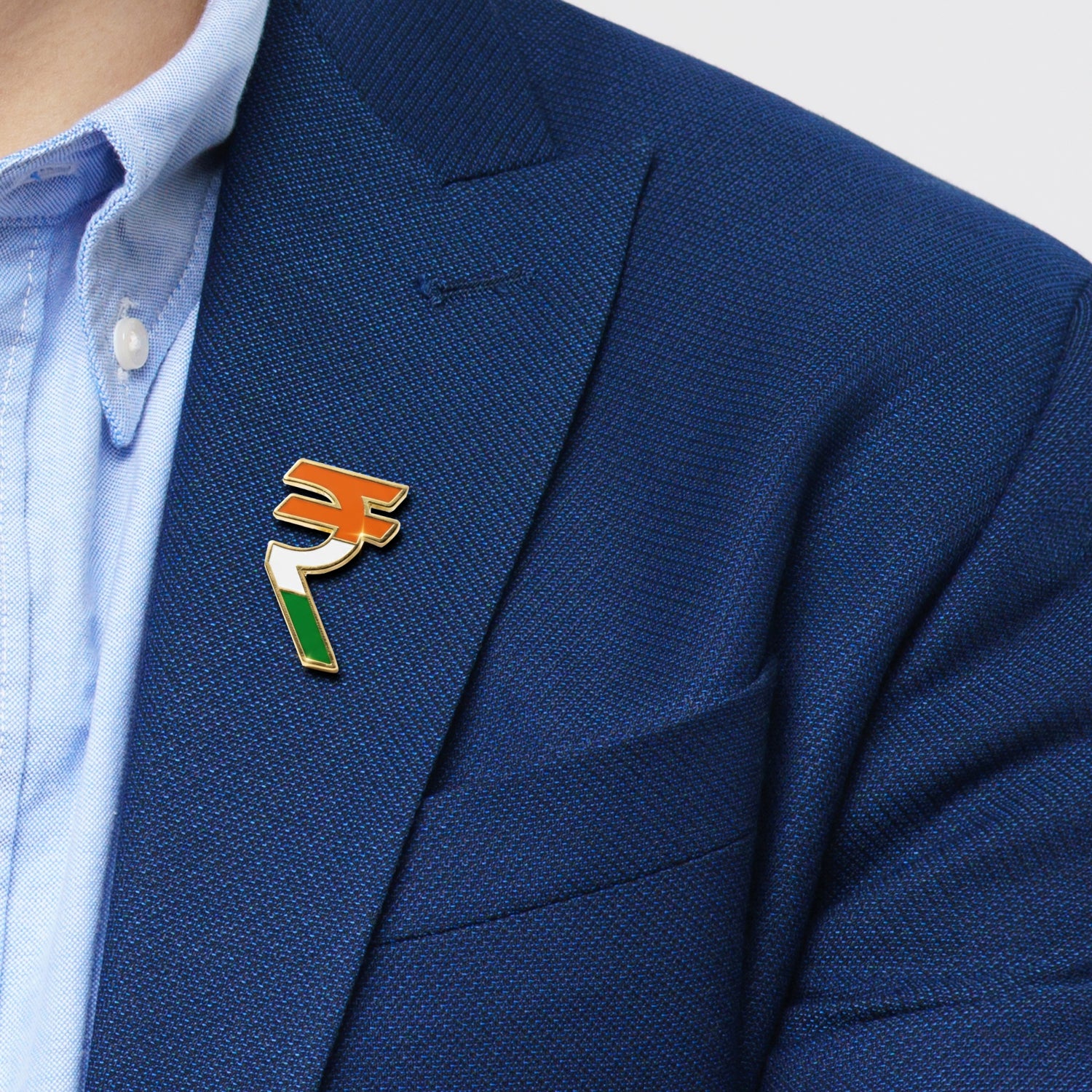 The Rupee Symbol Badge | Luv My India Premium Enamelled Badge | Brass