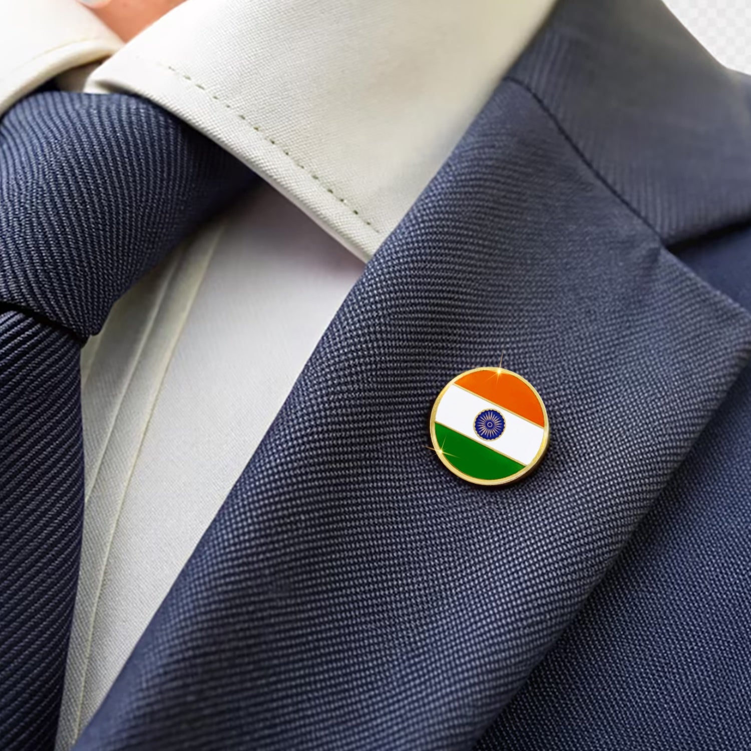 Tricolour Magnetic Badge | Luv My India Premium Enamelled Round Badge
