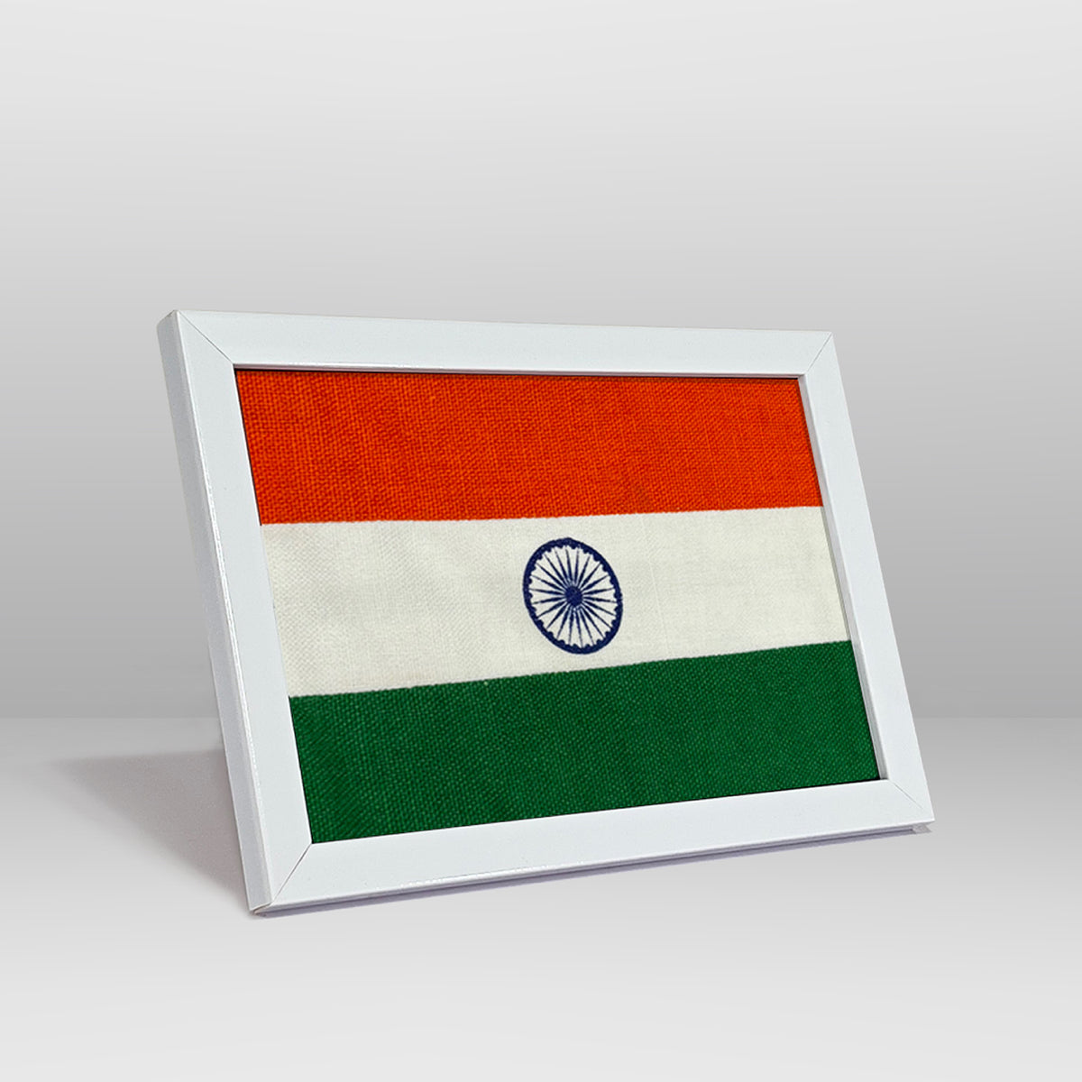 Khadi Tiranga / Tricolour Frame For Walls | Luv My India 9x6 Inches Wh