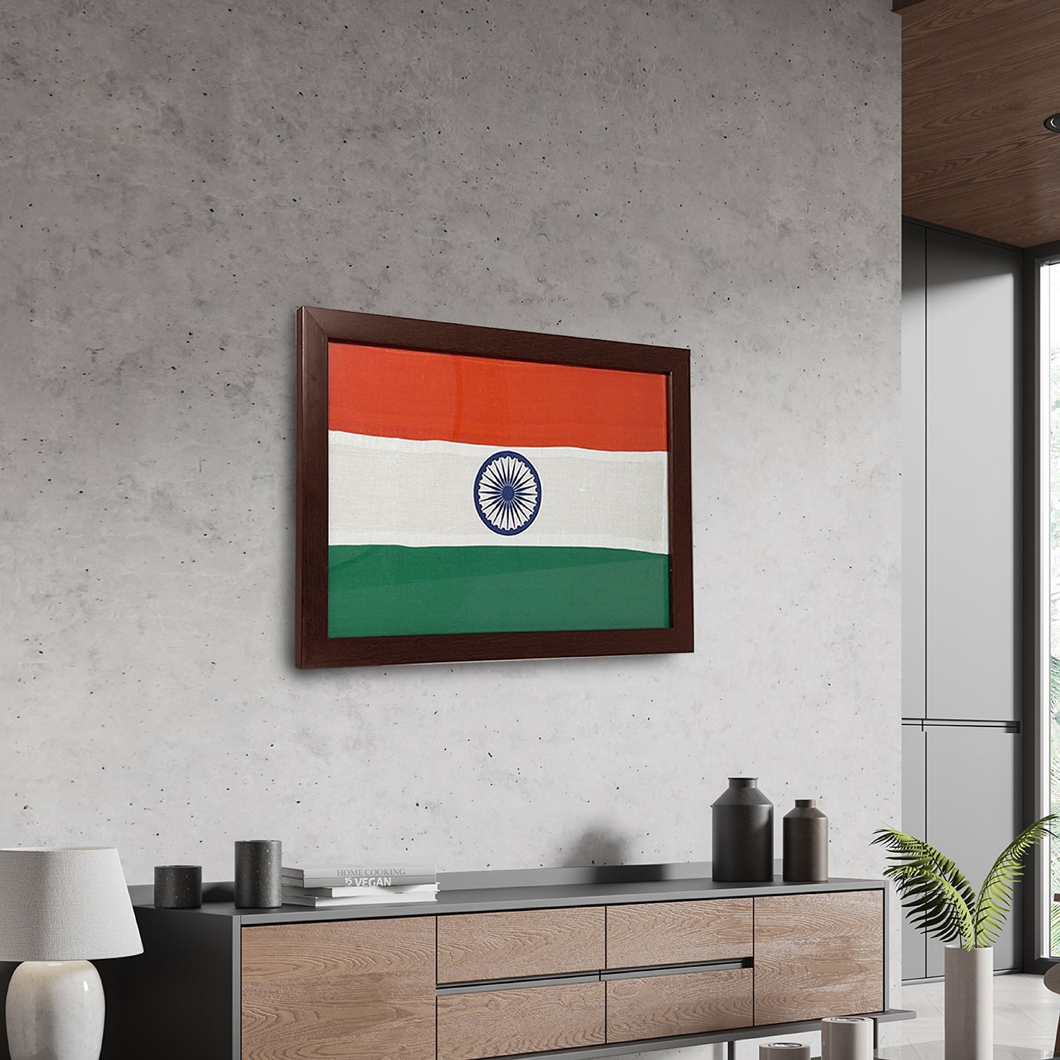 Khadi Tiranga / Tricolour Hanging Frame For Wall Decor | Luv My India